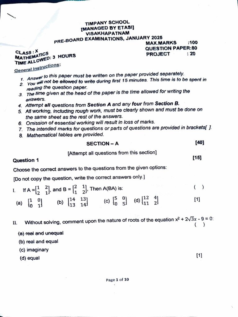 24-25 X MATHS TIMPANY_250223_000130 | PDF | Euclidean Geometry | Elementary Geometry