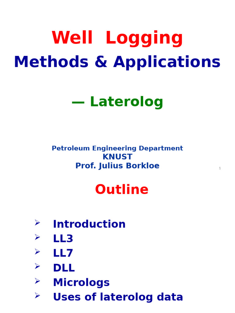 Laterolog Methods in Petroleum Engineering | PDF | Electrical ...