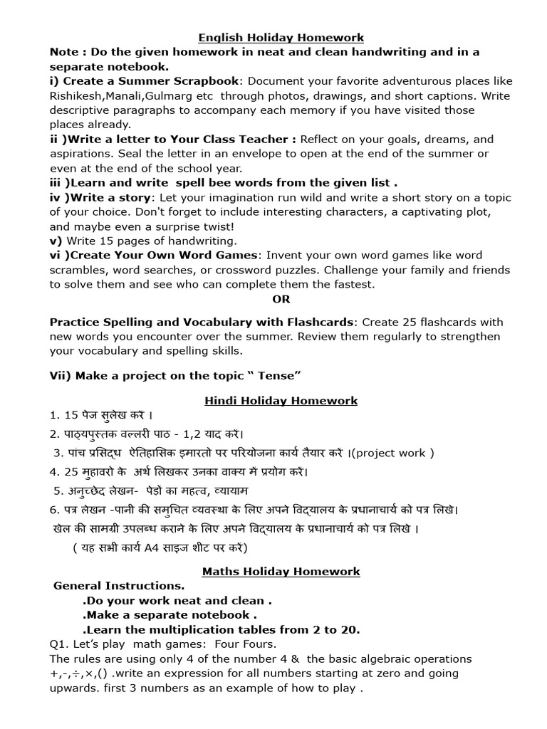 Grade 6F Holiday Homework | PDF | Force | Leaf