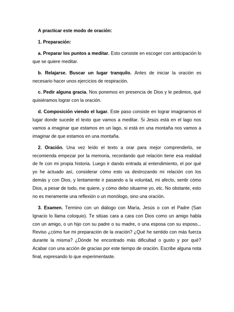 A Practicar Este Modo de Oración | PDF | Oración