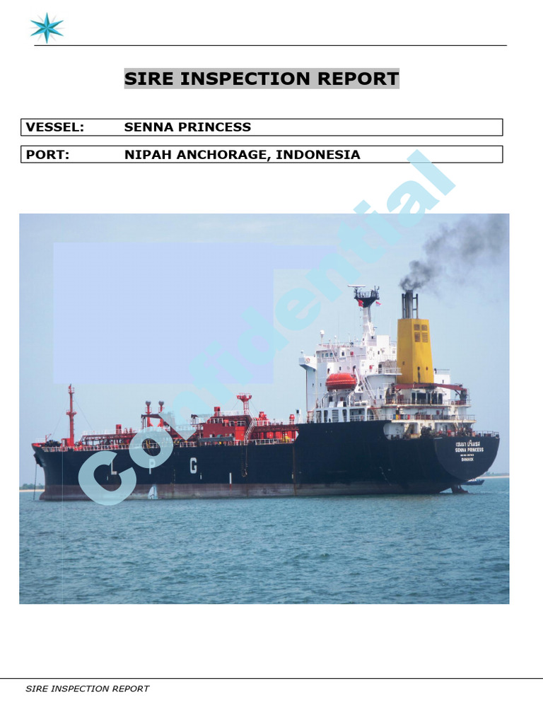 SIRE INSPECTION REPORT - Senna Princess March 2015 | PDF | Ships | Oil ...