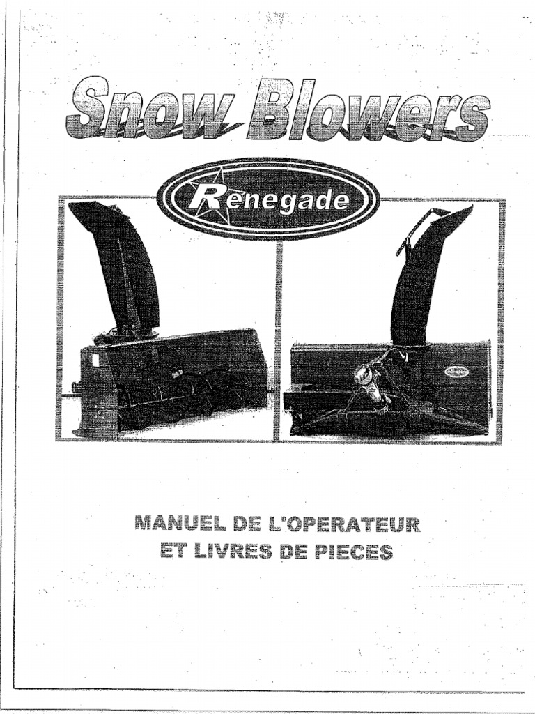 Snowblower Renegade NEW 2017 French | PDF