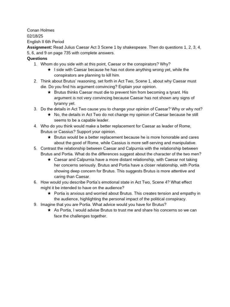 Julius Caesar Act 3 Scene 1 - Conan Holmes | PDF