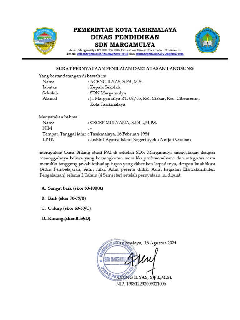 Contoh - Pengelolaan Administrasi Pembelajaran | PDF