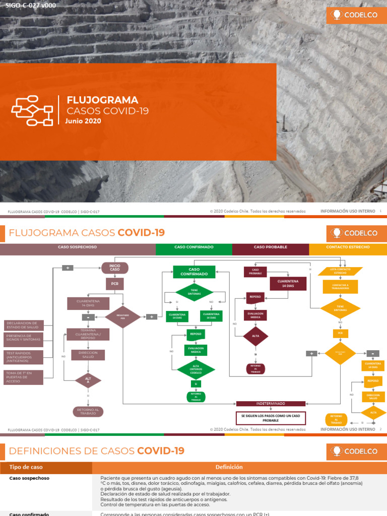 17.-SIGO-C-027 Flujograma Casos Covid-19 Codelco | PDF | Medicina ...