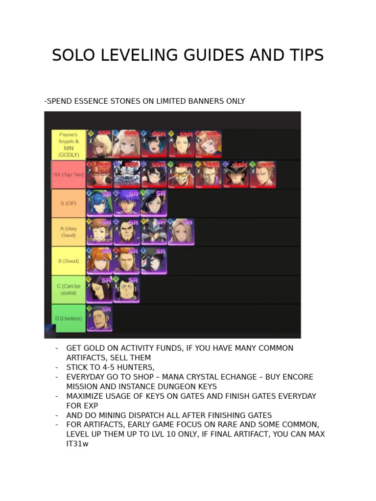 Solo Leveling Guide | PDF