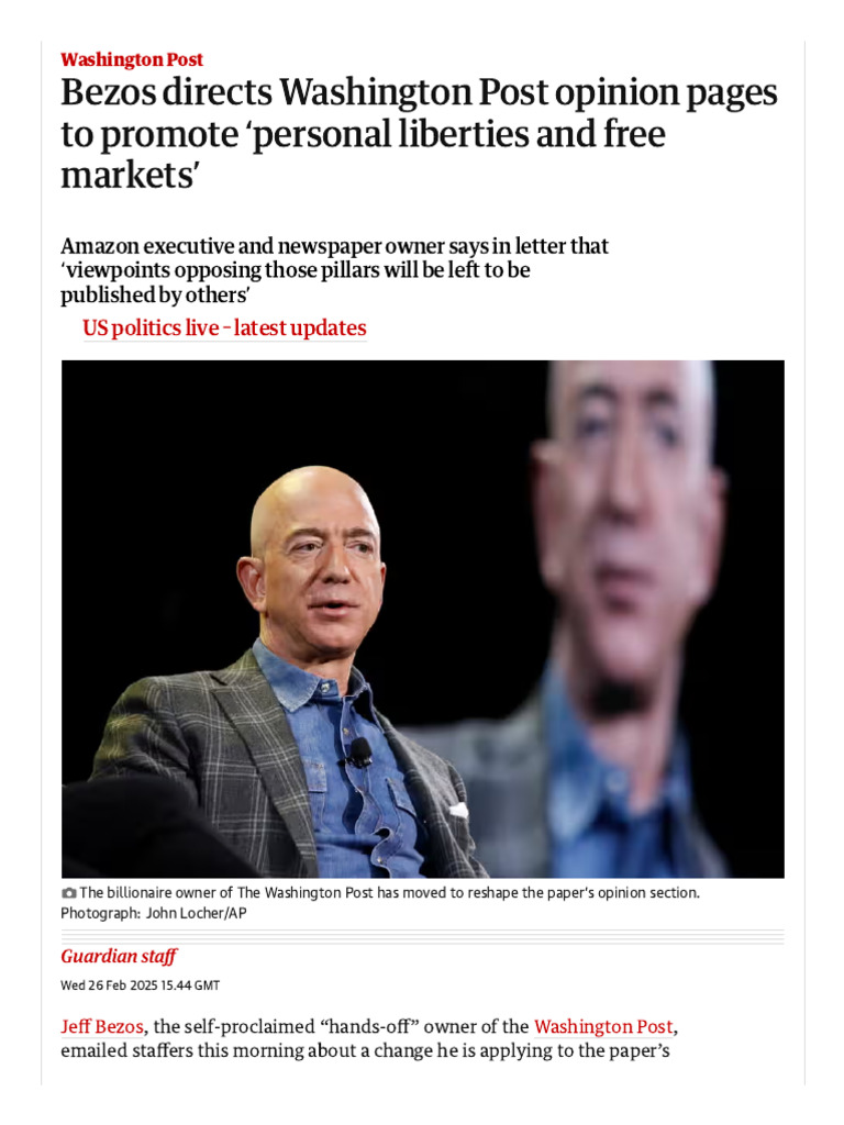 Bezos Reshapes Washington Post Opinion | PDF | The Washington Post ...