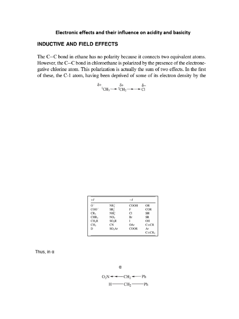Inductive and Field Effects on Acidity | PDF