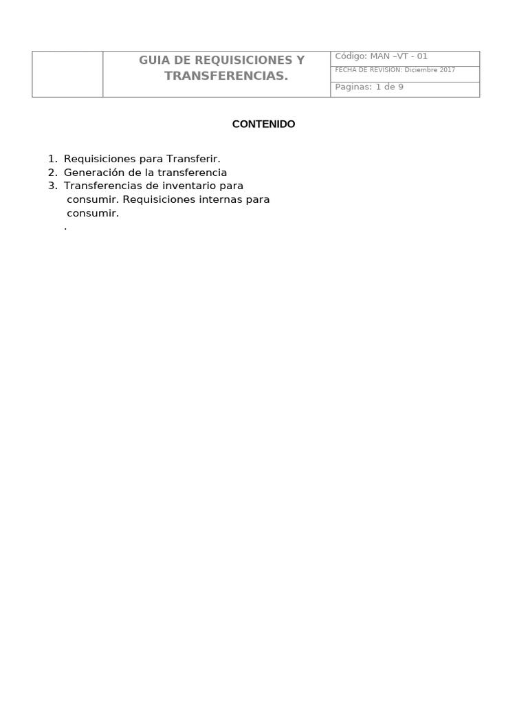 Guia de Requisiciones Y Transferencias | PDF | Informática