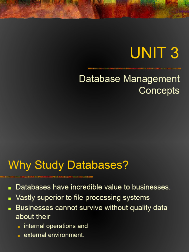 Mis Notes Unit 3 2 Pdf Databases Data