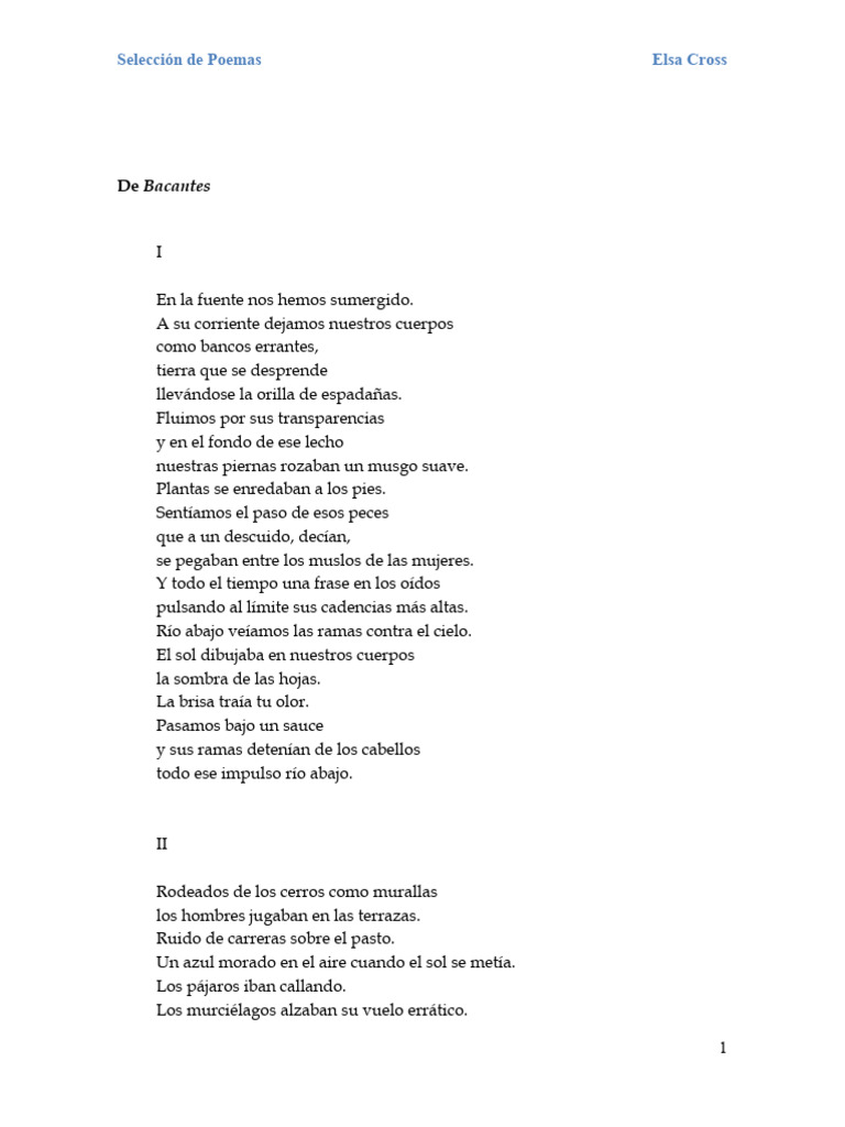 Poemas de Elsa Cross: Naturaleza y Sentimientos | PDF