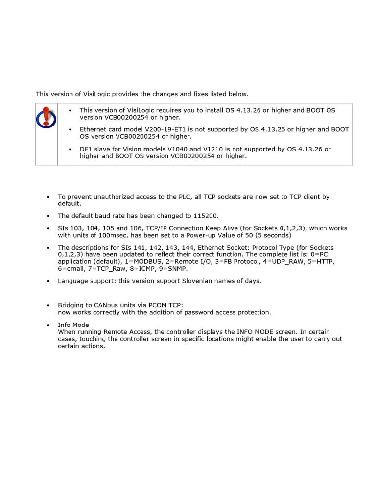 VisiLogic 9.9.01 Version Changes | PDF | Computer File | Programmable ...