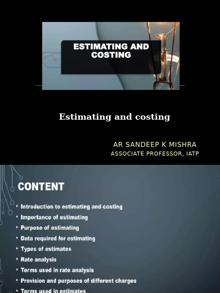 Estimating and Costing | PDF