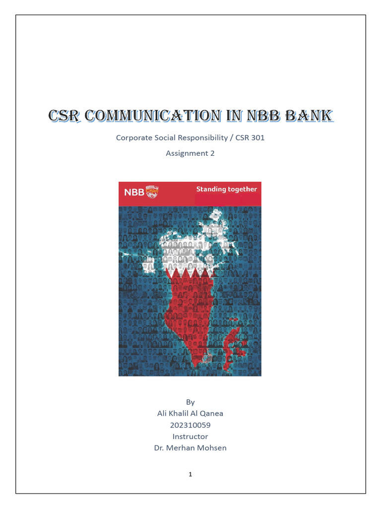 Assi 2 CSR Communication in NBB Bank (1) | PDF | Corporate Social Responsibility | Social Media