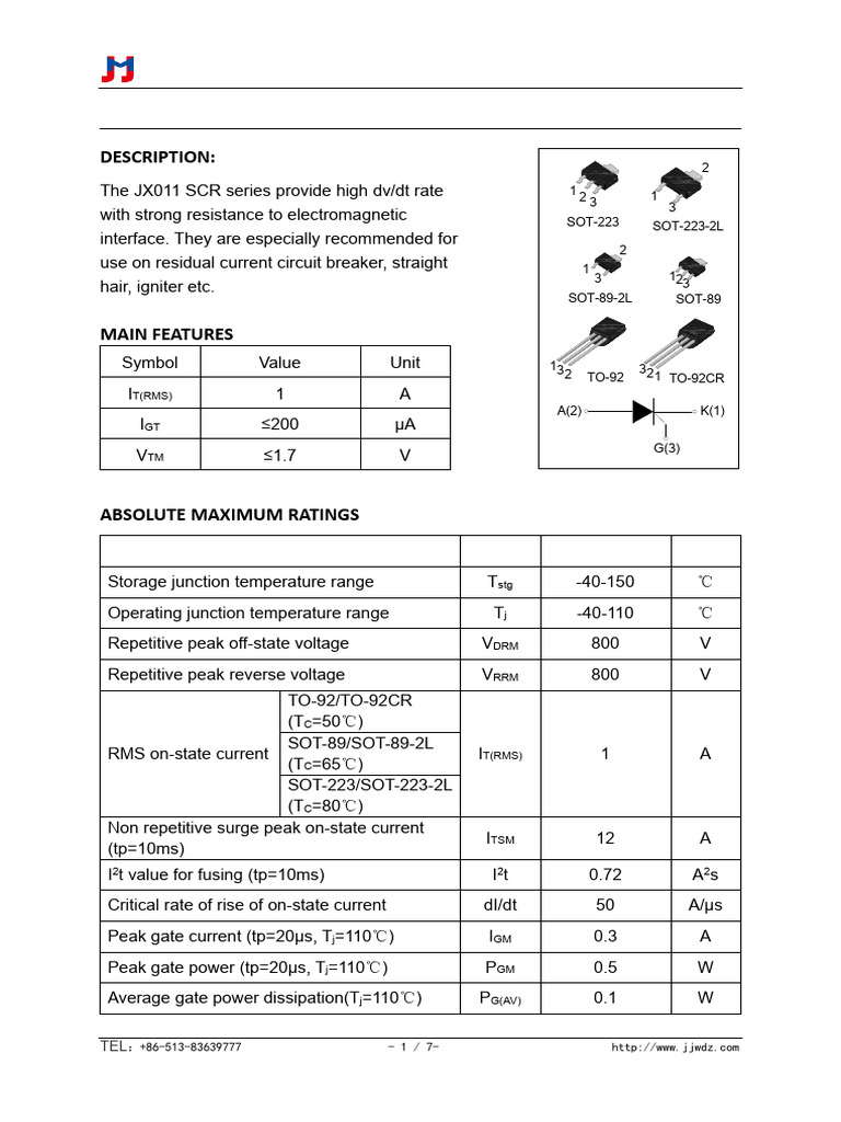 JX011 To 92 To 92CR Sot 223 Sot 223 2L Sot 89 Sot 89 2L | PDF | Electric Power | Computer ...