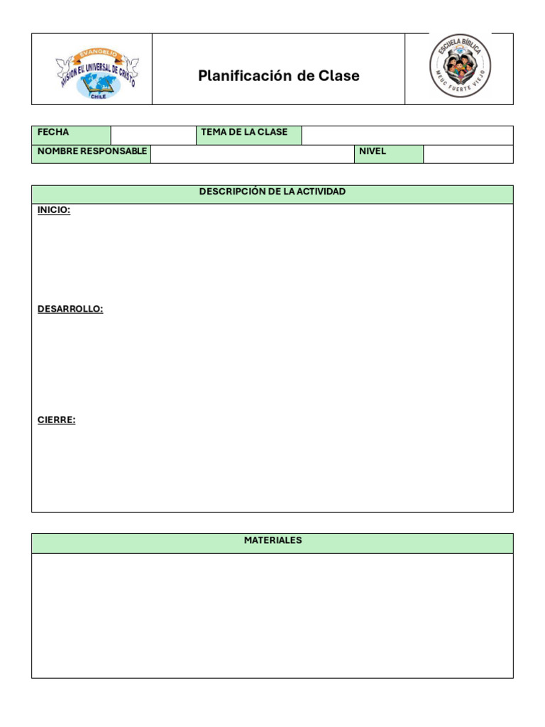 FORMATO DE PLANIFICACION DE CLASE | PDF