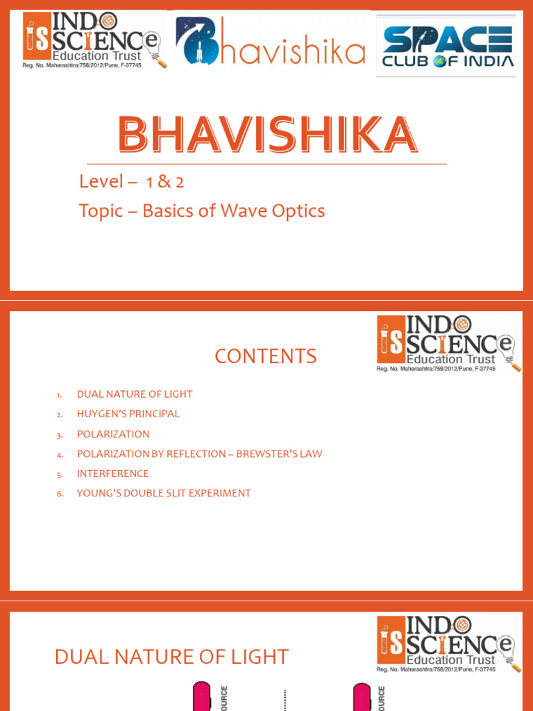 Basics of Wave Optics | PDF