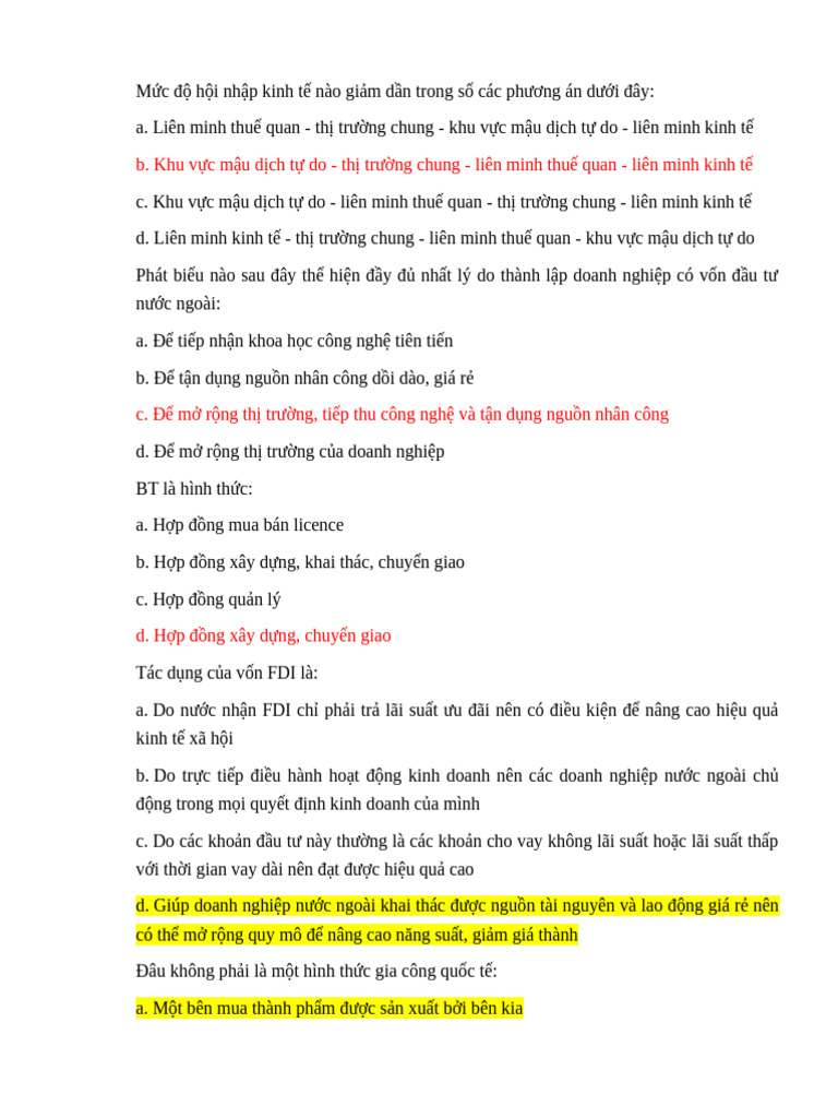 Câu hỏi trắc no QTKDQT | PDF