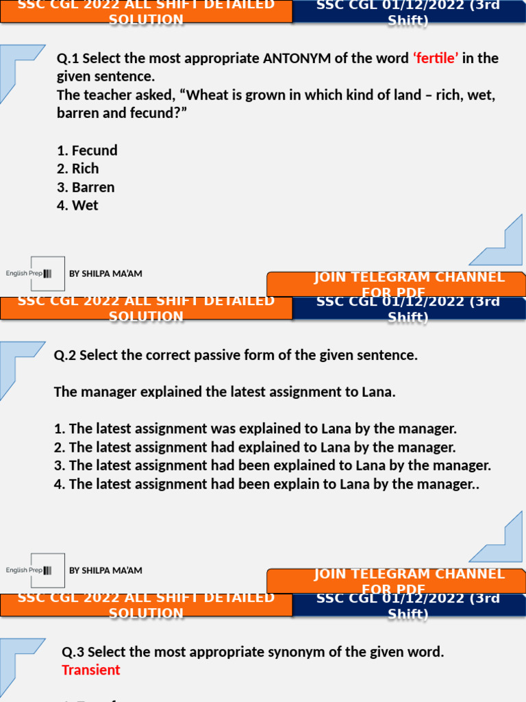 CGL 2022 Dec 1 Shift 3 | PDF