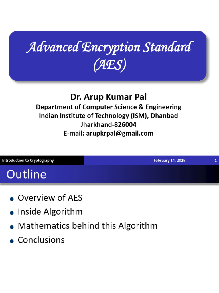 AES -Final | PDF | Cryptography | Secure Communication