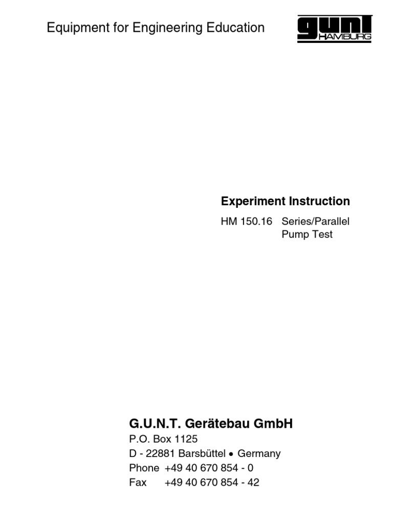 Exp5 Pump Manual | PDF | Volume | Pump