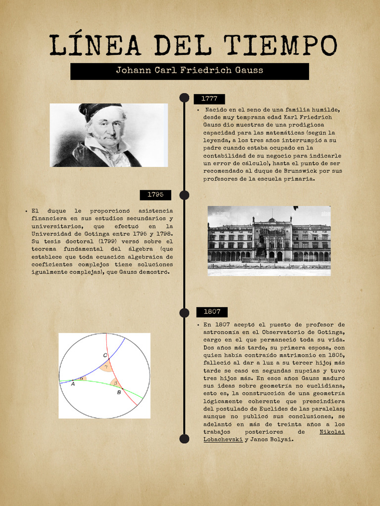 Vida y logros de Karl Friedrich Gauss | PDF | Geometría | Matemáticas