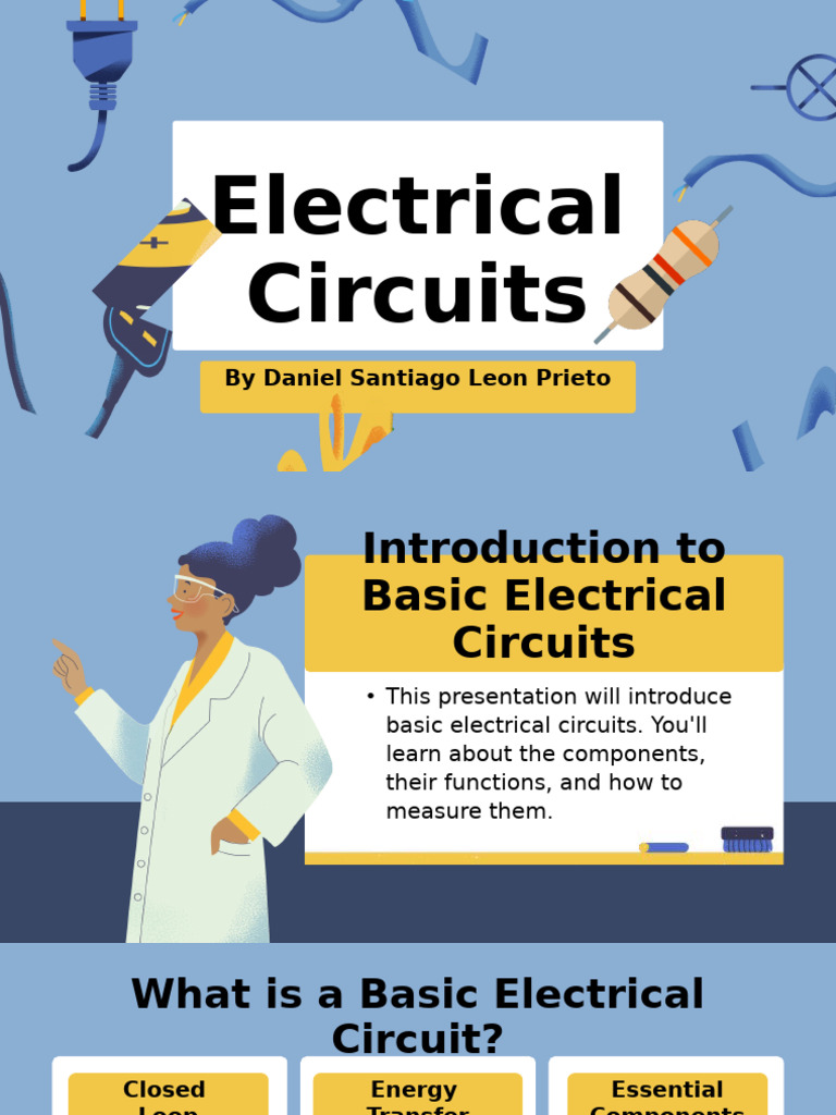 Circuits Education Presentation in Blue Yellow Flat Cartoon Style | PDF ...