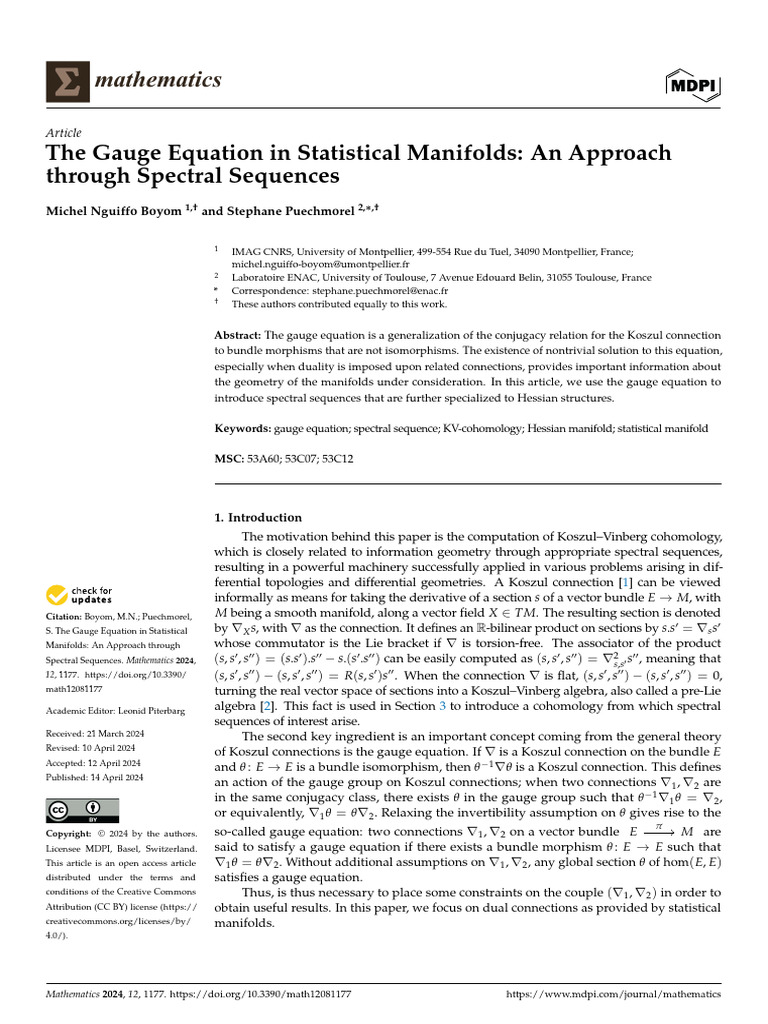 The_Gauge_Equation_in_Statistical_Manifolds_An_App (1) | PDF | Vector ...