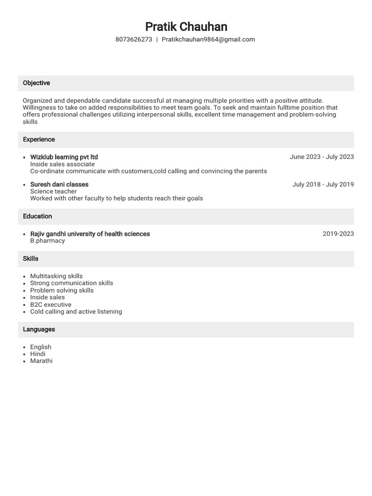 Pratik Resume | PDF