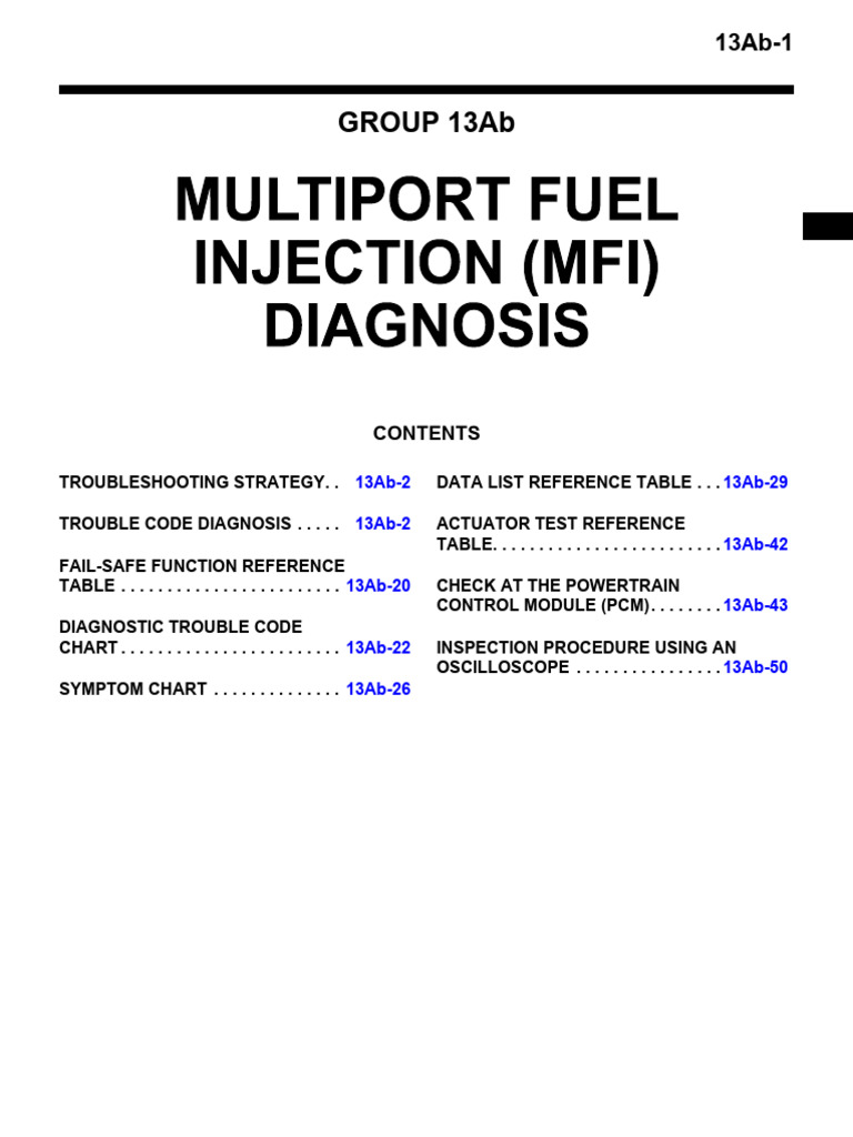 MFI Diagnostic Trouble Codes Guide | PDF | Throttle | Vehicles