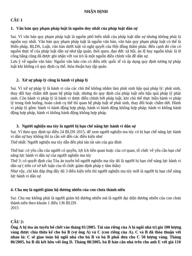 NHẬN ĐỊNH DS1 | PDF