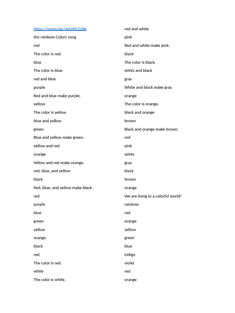Lyric Song First Grade 2025 | PDF