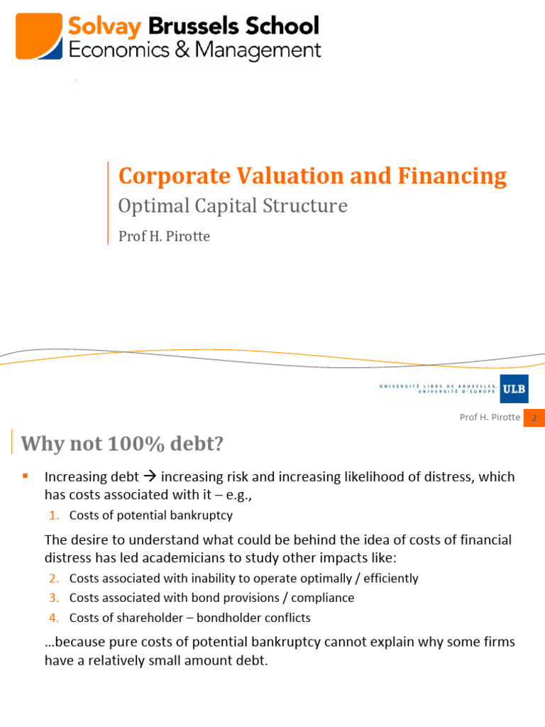Corporate Valuation & Optimal Debt Structure | PDF | Debt | Capital ...