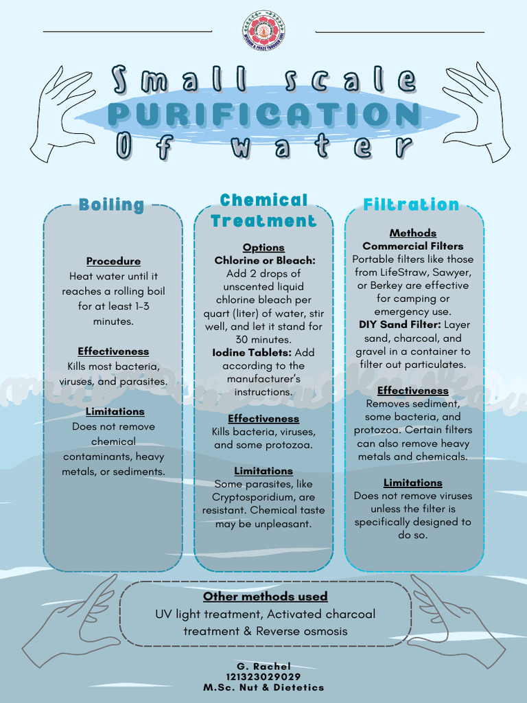 Small Scale Purification of Water PDF | PDF | Water Purification ...
