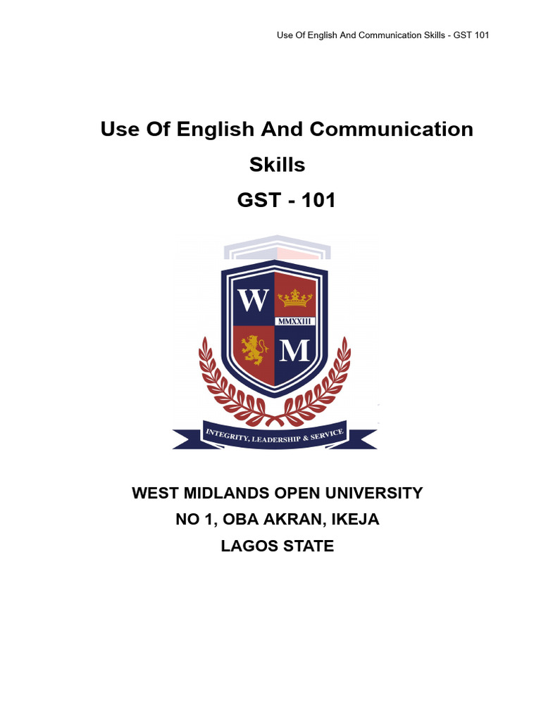 Print Version GST 101.Docx | PDF | Reading Comprehension | Part Of Speech