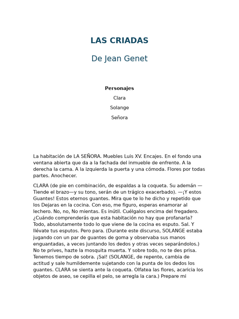 Las Criadas, Editada. | PDF