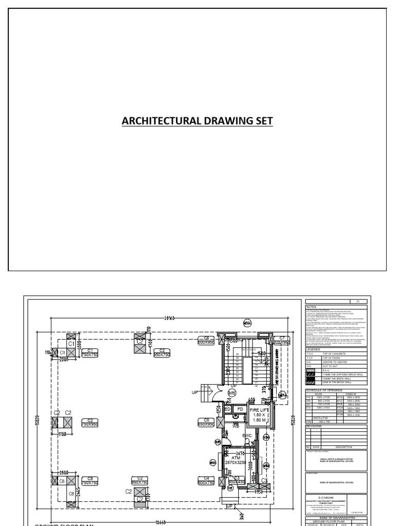 Architectural Drawing Set for Bank Layout | PDF | Civil Engineering ...