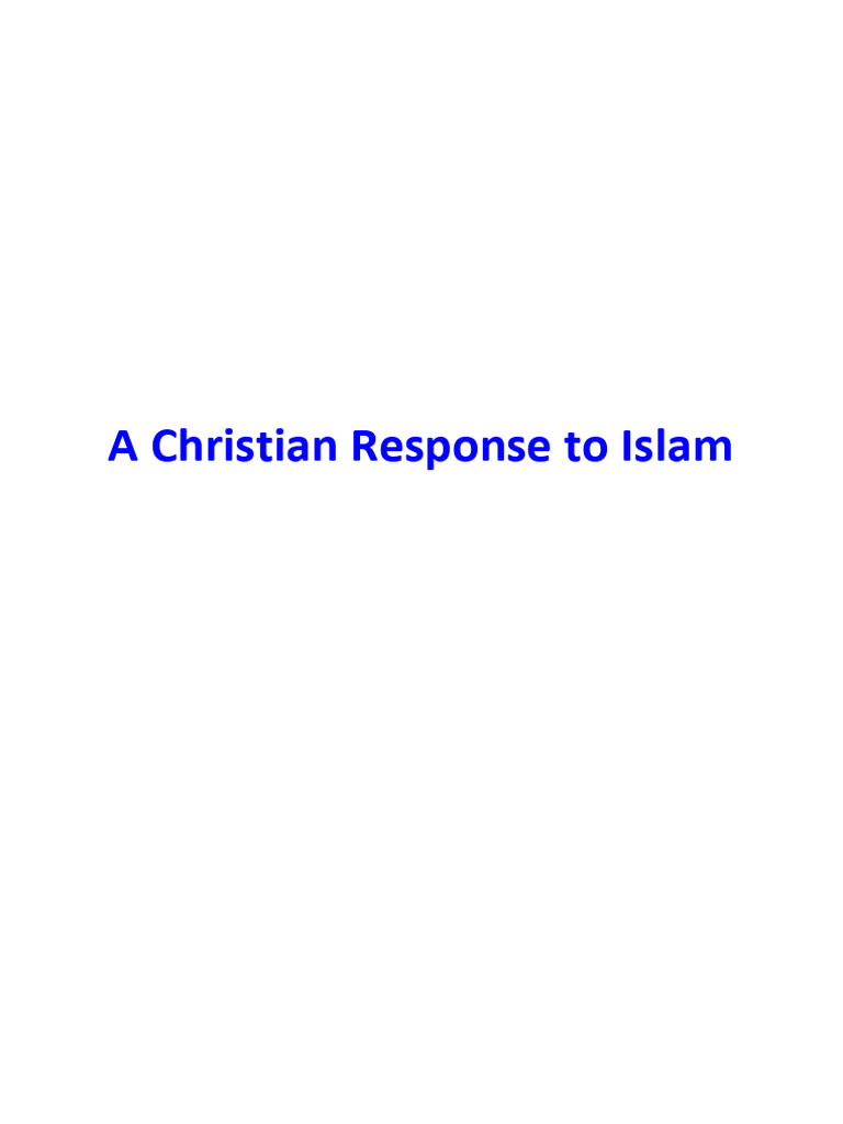 A Christian Response To Islam | PDF | Muhammad | Jesus