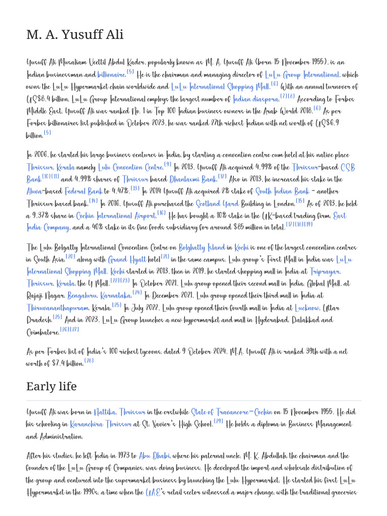 M. A. Yusuff Ali - Wikipedia | PDF