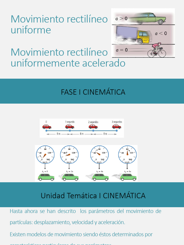 Fase 1 Cinemática Mru y Mrua | PDF | Cinemática | Aceleración