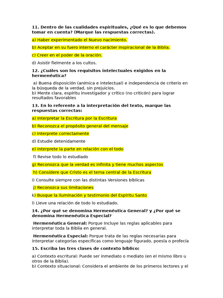 Preguntas Ok | PDF | Hermenéutica | Biblia