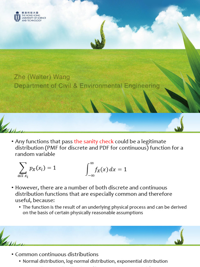 Lecture 7. Typical Probability Distribution For Continuous RV | PDF | Probability Distribution ...