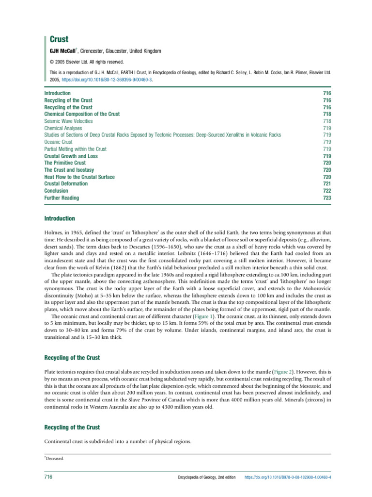 Understanding Earth's Crust Structure | PDF | Crust (Geology) | Plate ...
