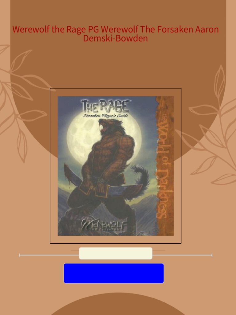 Complete Werewolf The Rage PG Werewolf The Forsaken Aaron Demski-Bowden ...