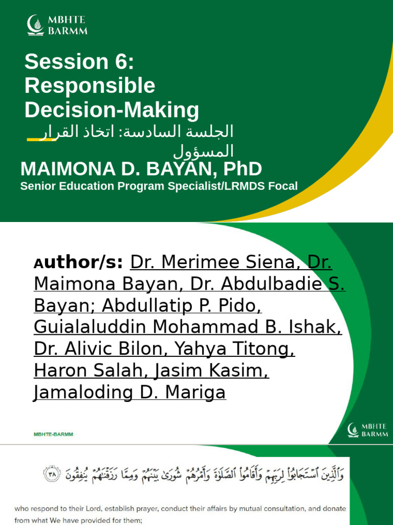 SEL-Session-6-Final | PDF | Decision Making | Cognition