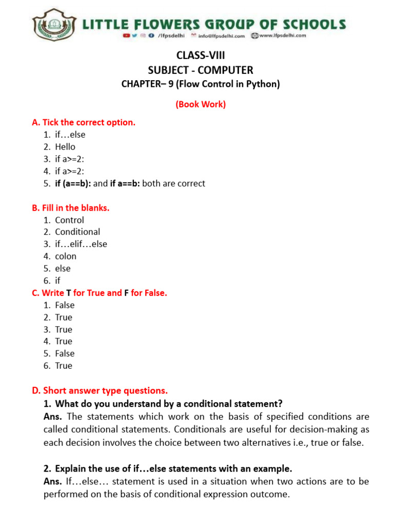 CH9 Flow Control in Python - Docx 1-1 | PDF | Software Development ...