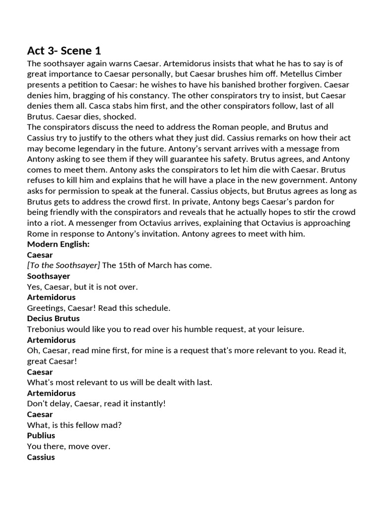 Antony's Monologue on Caesar's Death | PDF | Mark Antony | Julius Caesar