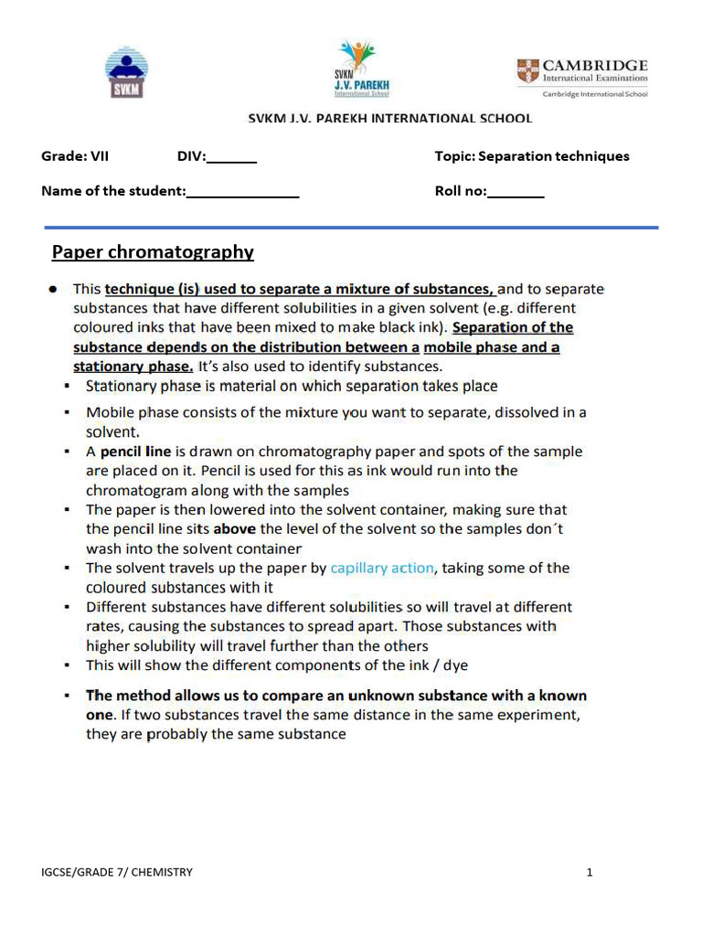 G7 Chem - SEPARATION TECHNIQUES | PDF