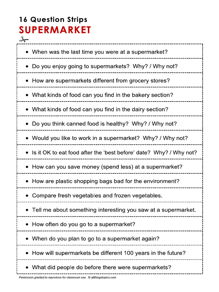16 Question Stripes - Supermarket | PDF