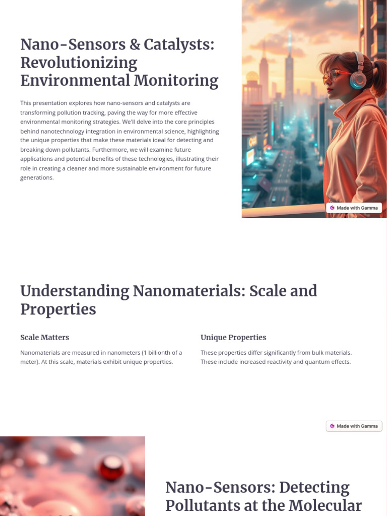 Nano Sensors and Catalysts Revolutionizing Environmental Monitoring | PDF | Nanotechnology ...